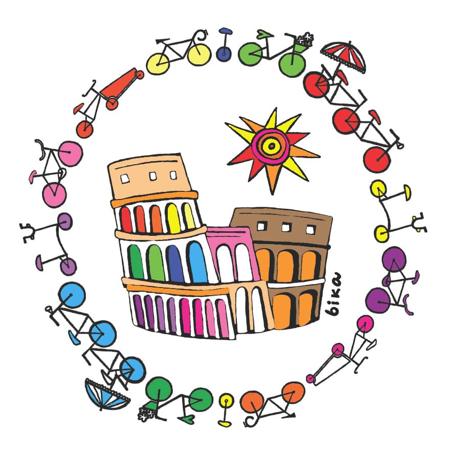 bika art cyclist illustrator teacher in Rome and around